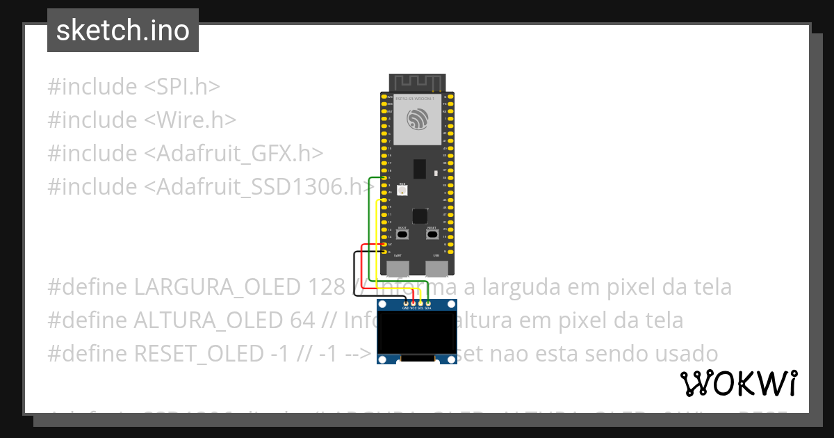 OLED esp32-s3 - Wokwi ESP32, STM32, Arduino Simulator