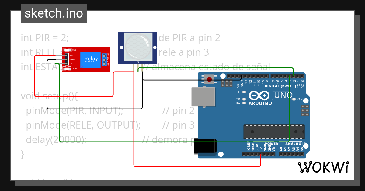 Sensor Pir Mas Relay Wokwi Esp32 Stm32 Arduino Simulator 4860