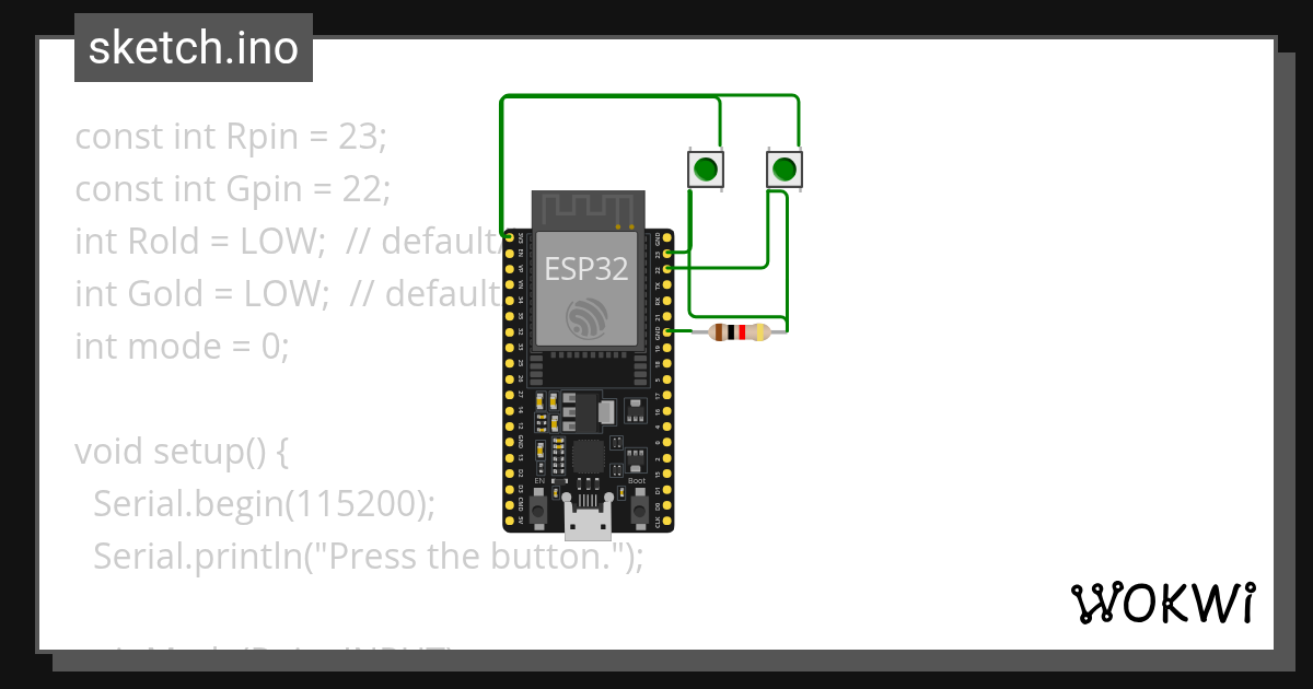 3. pushable button Copy - Wokwi ESP32, STM32, Arduino Simulator