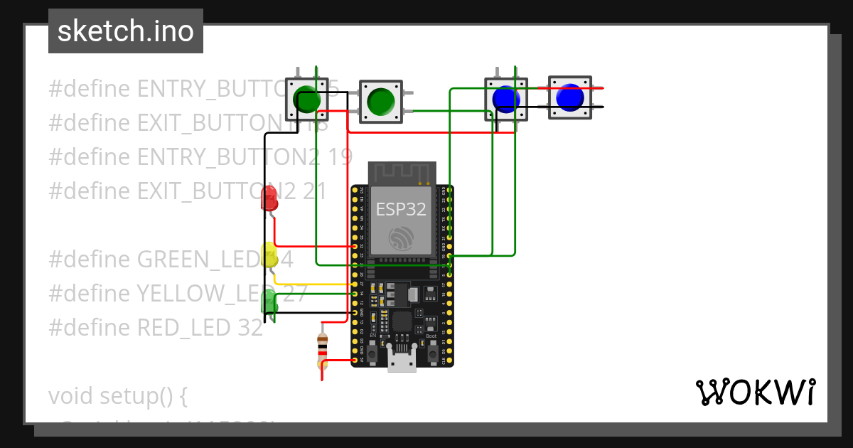 traffic controller esp32 - Wokwi ESP32, STM32, Arduino Simulator