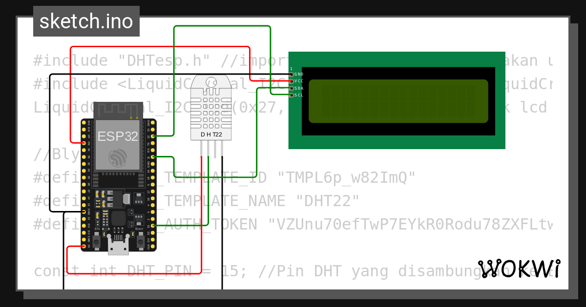 Sensor Suhu Dan Kelembaban Wokwi Esp32 Stm32 Arduino Simulator 0833