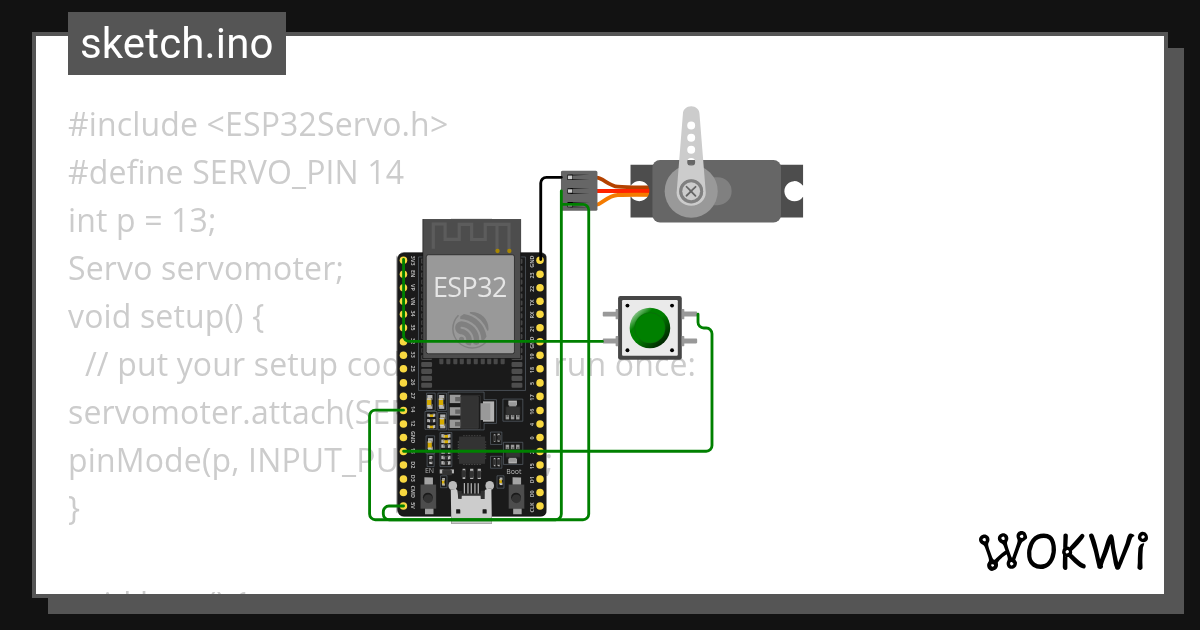 IF BUTTON PREESED THE SERVO GOES VARY FAST UP IF NOT THEN GOES DOWN ...
