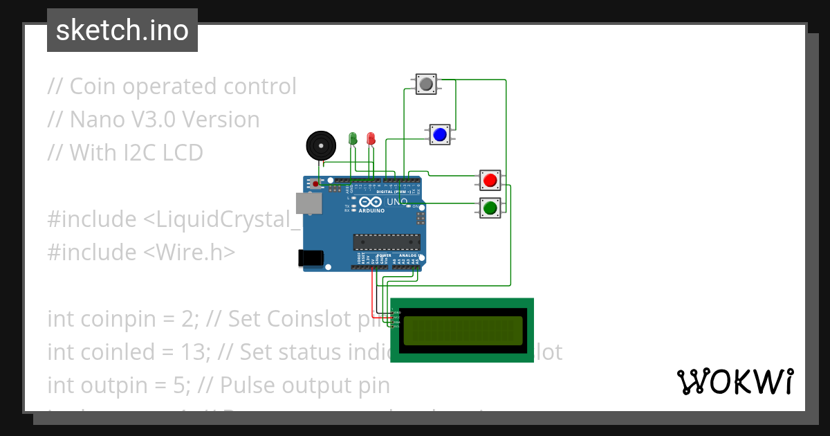Charging Machine Coin Operated while removed - Wokwi ESP32, STM32, Arduino Simulator