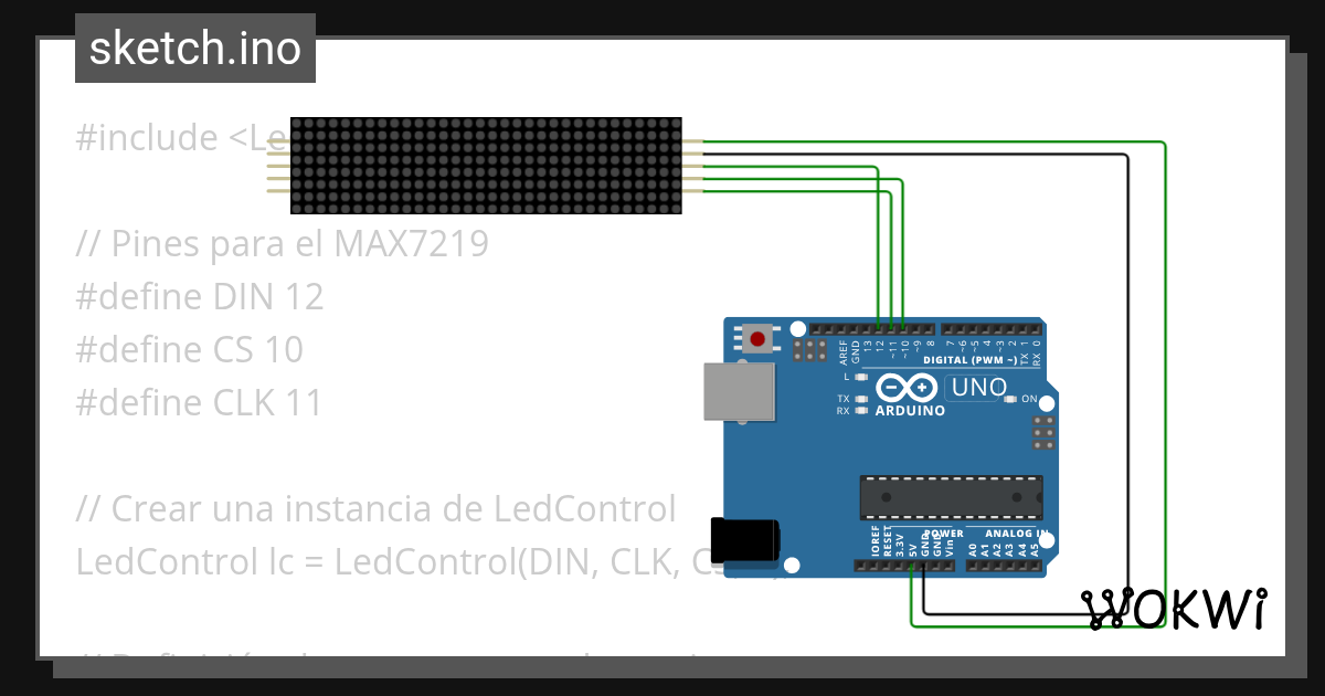 matriz led 8x8_LNVR - Wokwi ESP32, STM32, Arduino Simulator