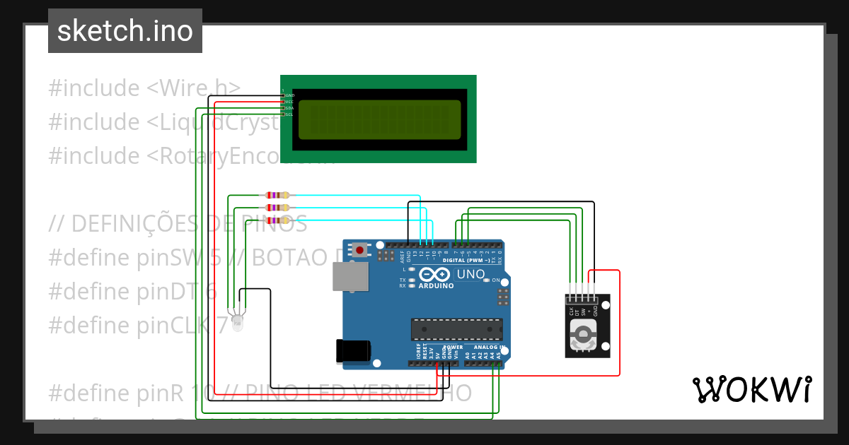 encoder com display - Wokwi ESP32, STM32, Arduino Simulator