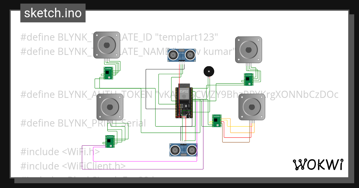 Autonomous Obstacle Avoidance Robot with Telematics Data Copy - Wokwi ESP32, STM32, Arduino ...