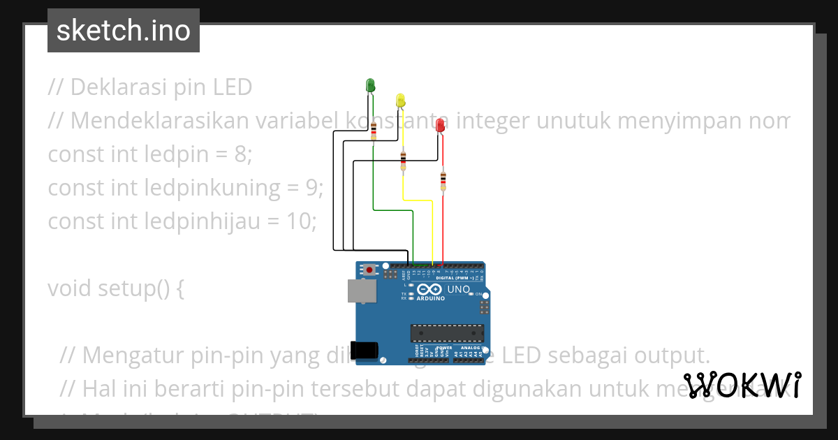 Praktikum 3 LED dan Arduino - Wokwi ESP32, STM32, Arduino Simulator