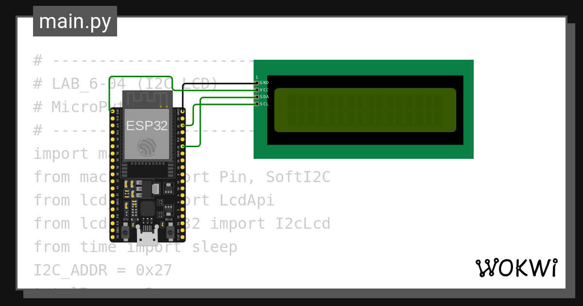 ใบงานที่ 6 การทดลองที่ 4 Wokwi Esp32 Stm32 Arduino Simulator