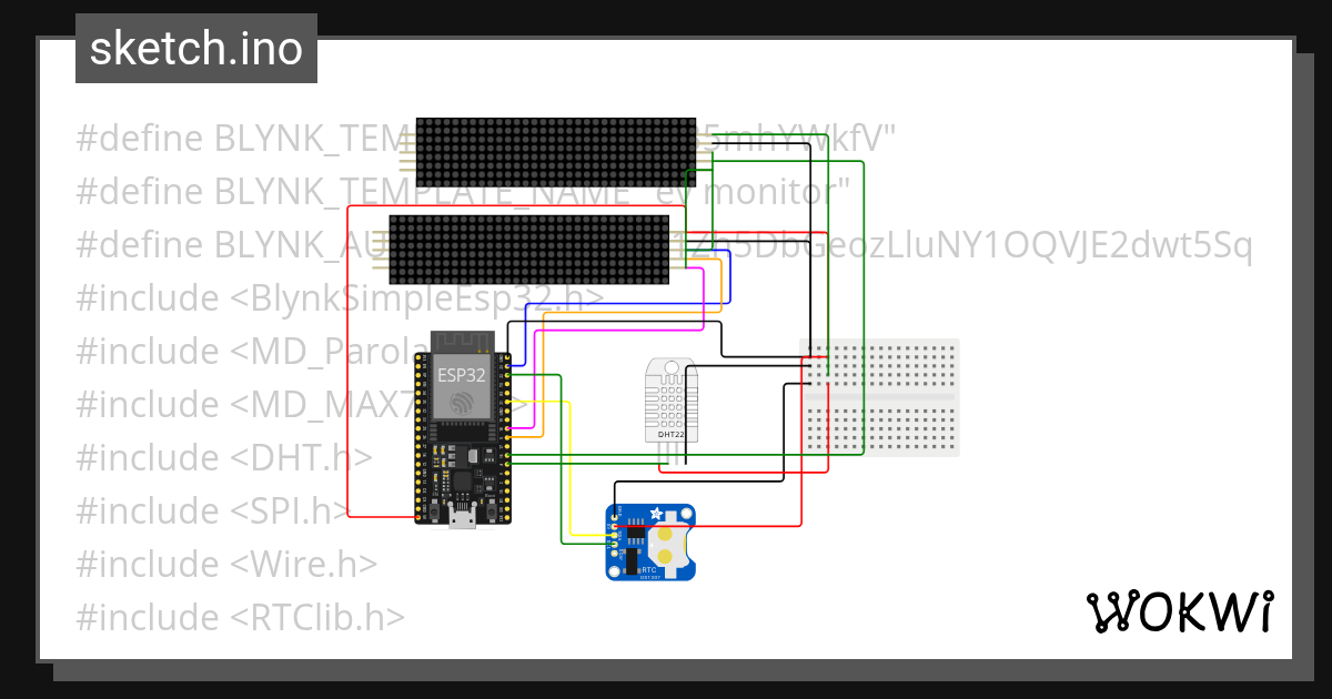 max7219-clock-dht Copy (3) - Wokwi ESP32, STM32, Arduino Simulator