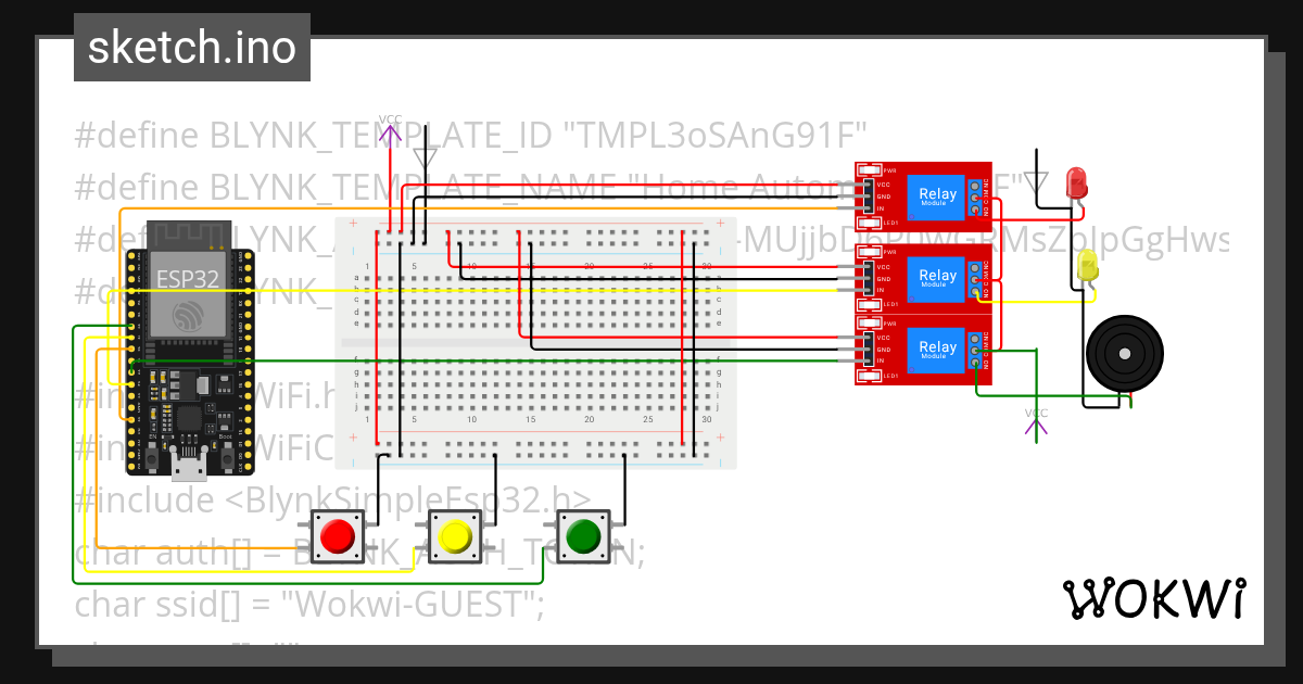 Home automation - Wokwi ESP32, STM32, Arduino Simulator
