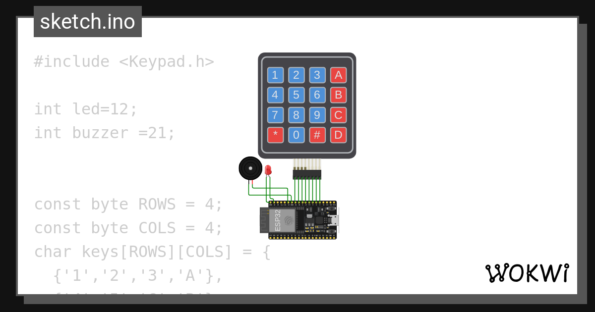 Esp32 Keypad Wokwi Esp32 Stm32 Arduino Simulator 9590