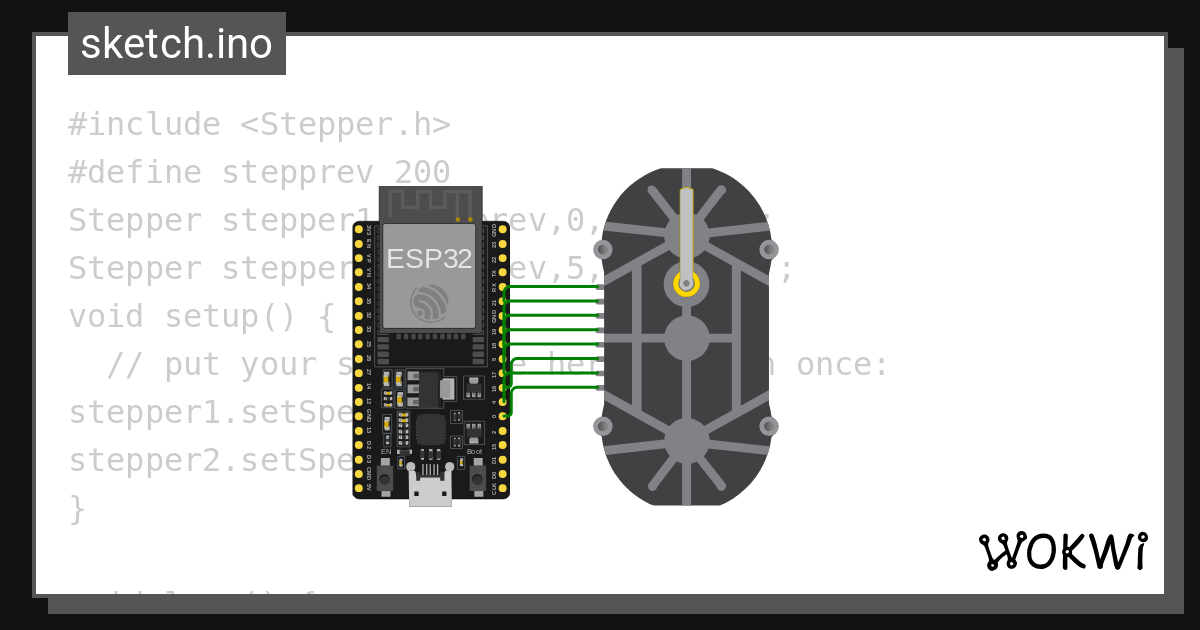 Stepper Moter With Esp32 Wokwi Esp32 Stm32 Arduino Simulator 0088