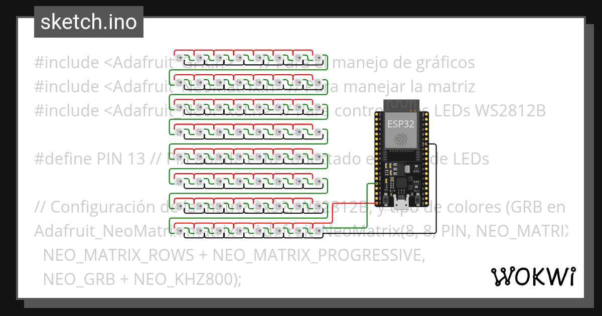 Panel8x8 - Wokwi ESP32, STM32, Arduino Simulator
