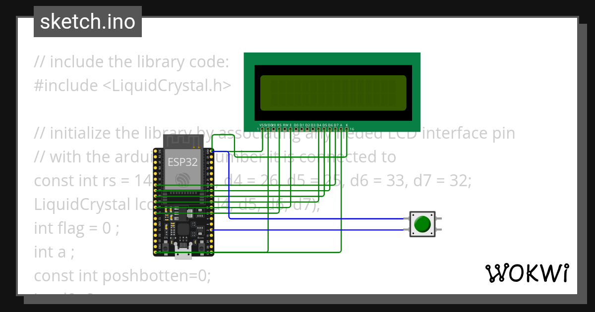lcd prj with esp32 - Wokwi ESP32, STM32, Arduino Simulator