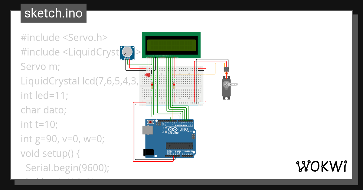 lcd led servo - Wokwi ESP32, STM32, Arduino Simulator
