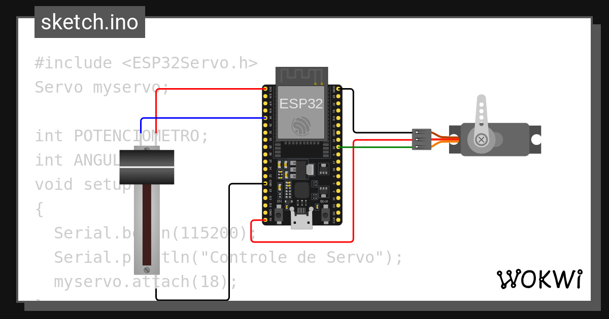 Controlando Um Servomotor Wokwi Esp32 Stm32 Arduino Simulator 8734