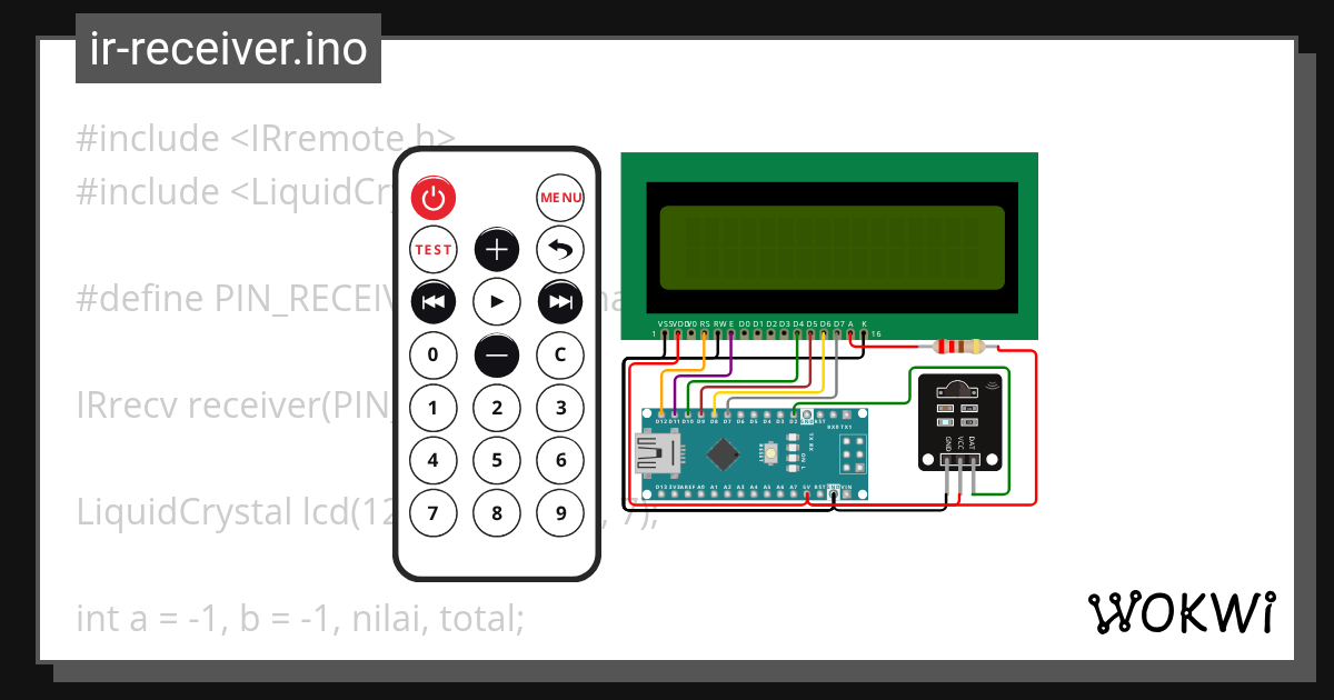 Sesi 13_Kalkulator IR - Wokwi ESP32, STM32, Arduino Simulator