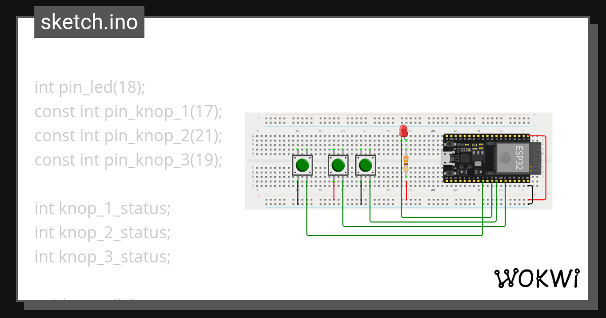 3 Drukknoppen Wokwi Esp32 Stm32 Arduino Simulator 