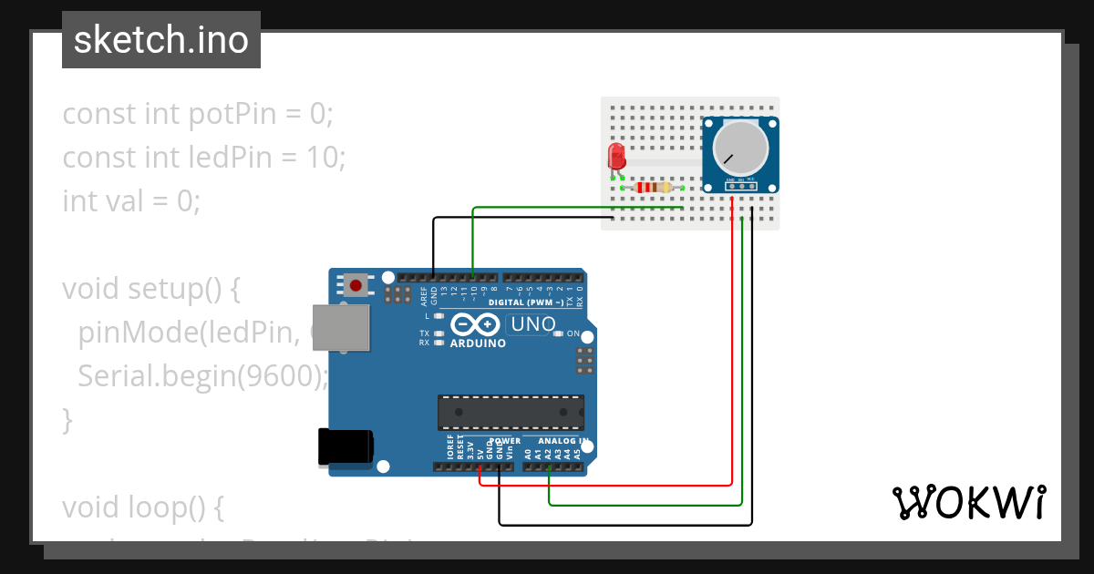 Led Potentiometer Iot Wokwi Esp32 Stm32 Arduino Simulator