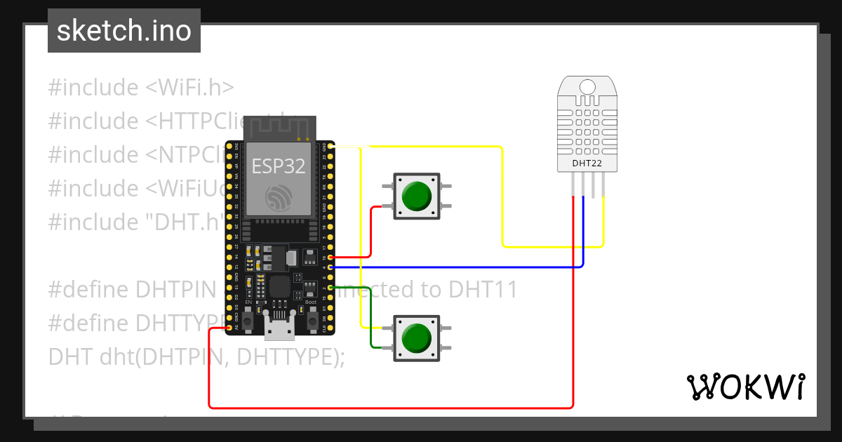 DHT22 data - Wokwi ESP32, STM32, Arduino Simulator