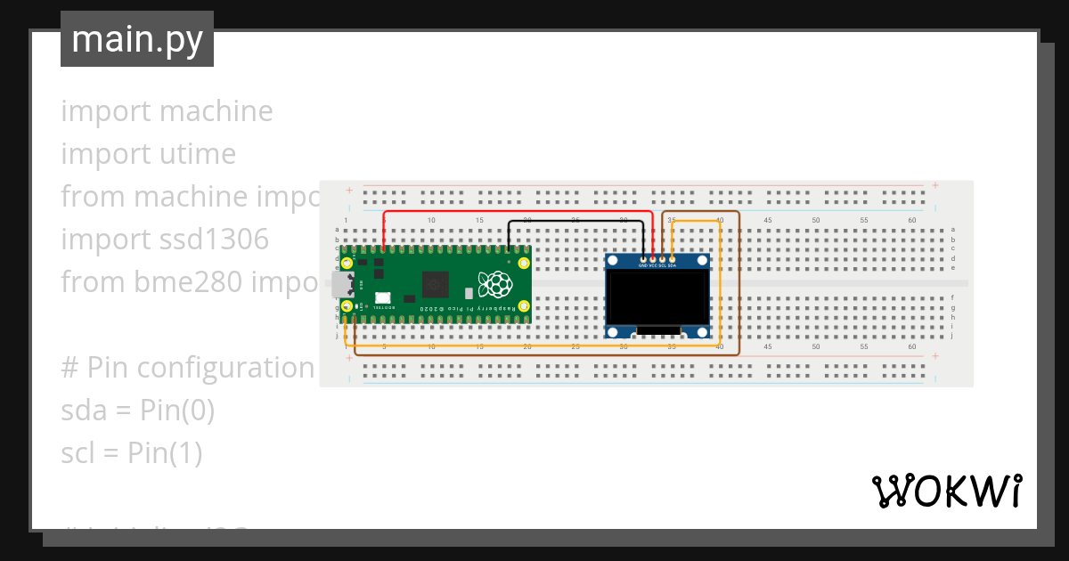 BME280 with MicroPython Copy - Wokwi ESP32, STM32, Arduino Simulator