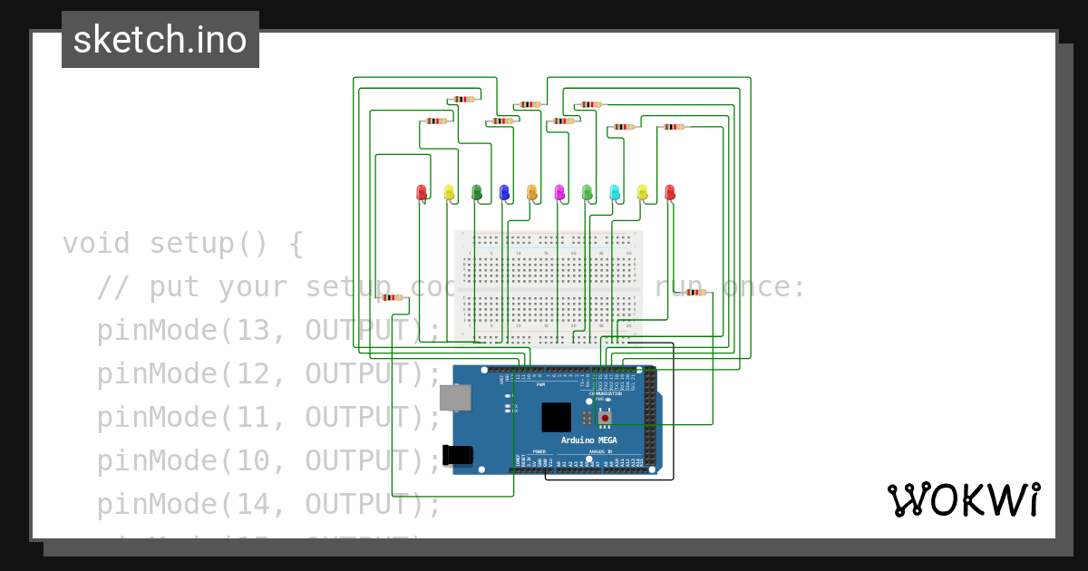 10 Lampu Kedip Wokwi Esp32 Stm32 Arduino Simulator