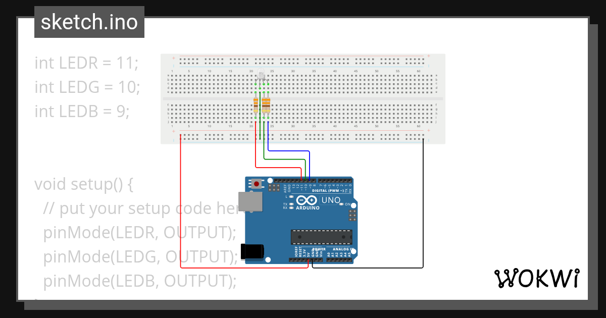 LED RGB - Wokwi ESP32, STM32, Arduino Simulator