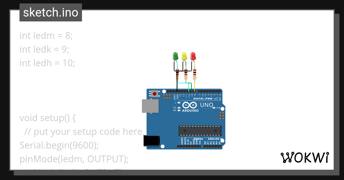 Praktikum 3 LED dan Arduino - Wokwi ESP32, STM32, Arduino Simulator