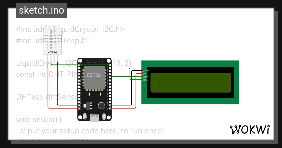 ESP32-DHT22-LCD Copy (2) - Wokwi ESP32, STM32, Arduino Simulator