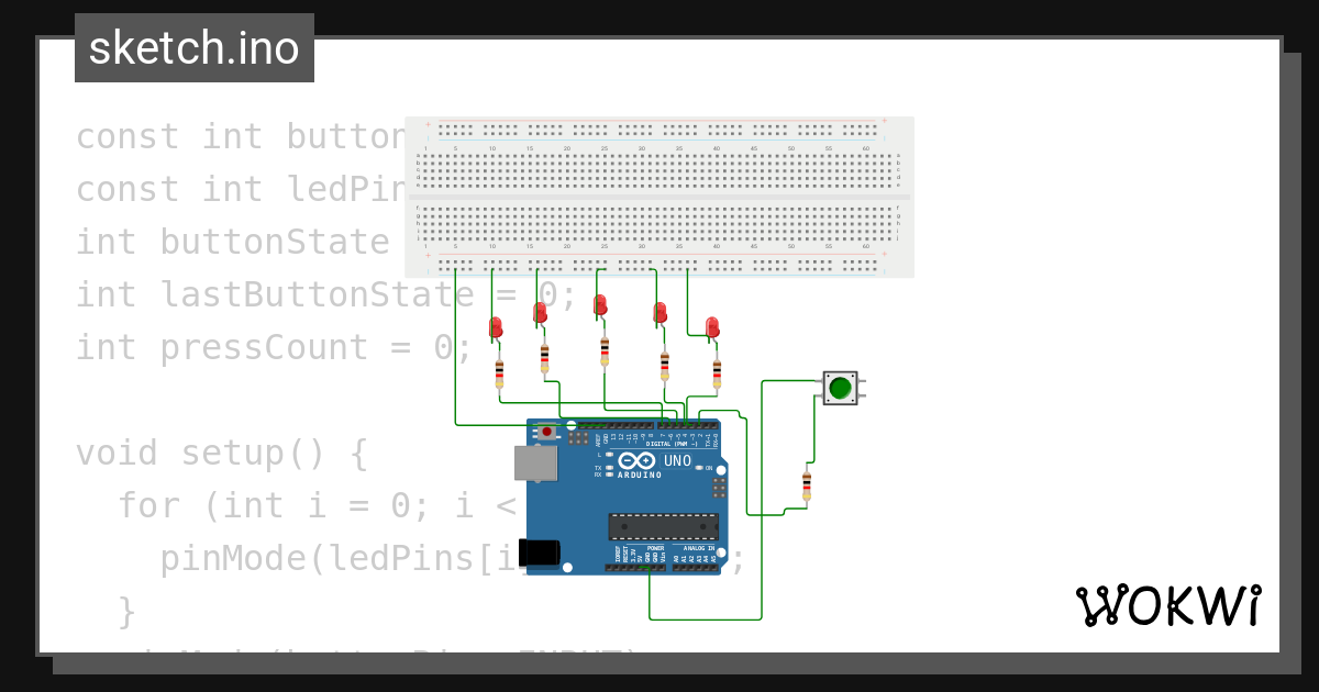 5 Led 1 Pb Pio Wokwi Esp32 Stm32 Arduino Simulator 0449