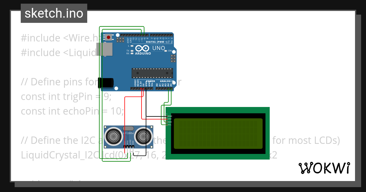 Ultrasonic Sensor - Wokwi ESP32, STM32, Arduino Simulator