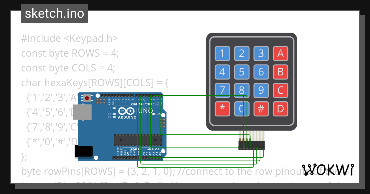 KEYPAD - Wokwi ESP32, STM32, Arduino Simulator