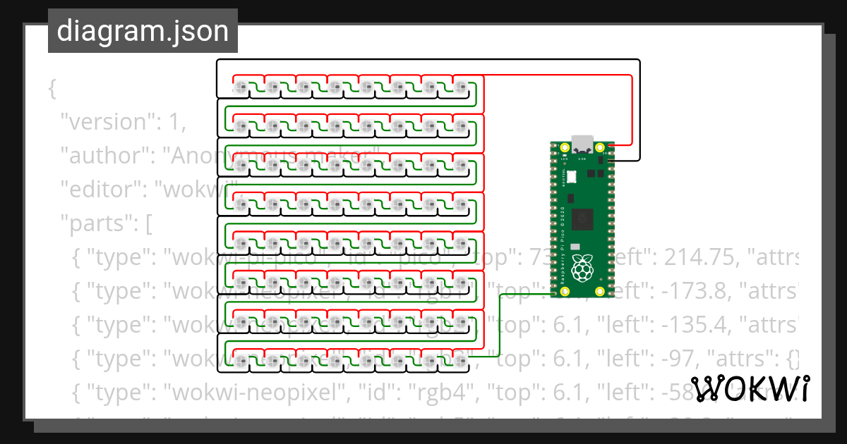 NeoPixel_8*8 - Wokwi ESP32, STM32, Arduino Simulator