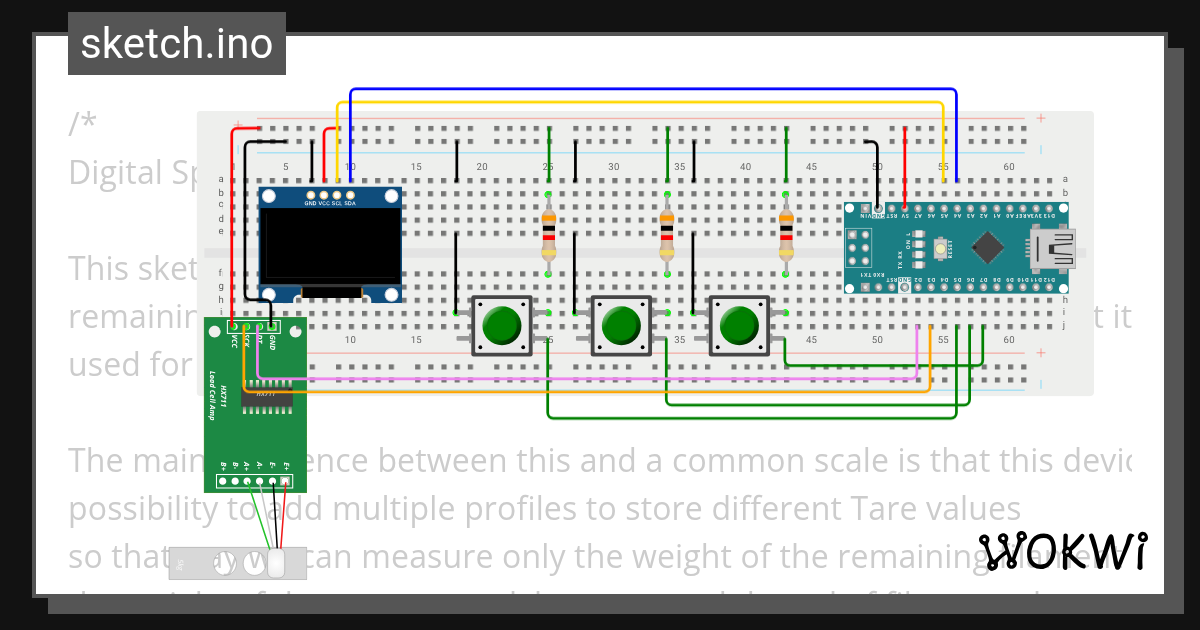Digitale Waage - Wokwi ESP32, STM32, Arduino Simulator