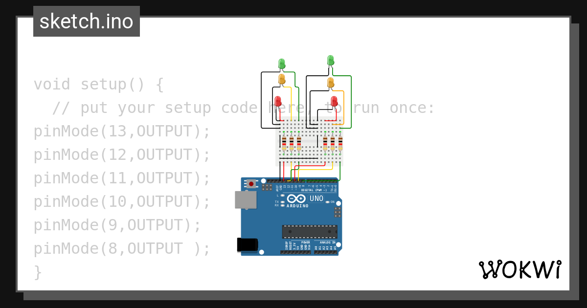 Led Semáforos Wokwi Esp32 Stm32 Arduino Simulator 3078