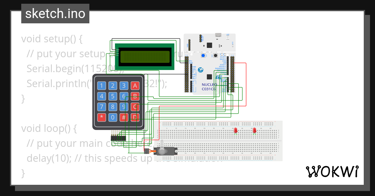 smart door lock - Wokwi ESP32, STM32, Arduino Simulator