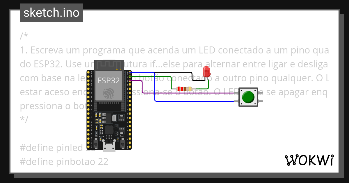 PRE_PROVA_01 - Wokwi ESP32, STM32, Arduino Simulator