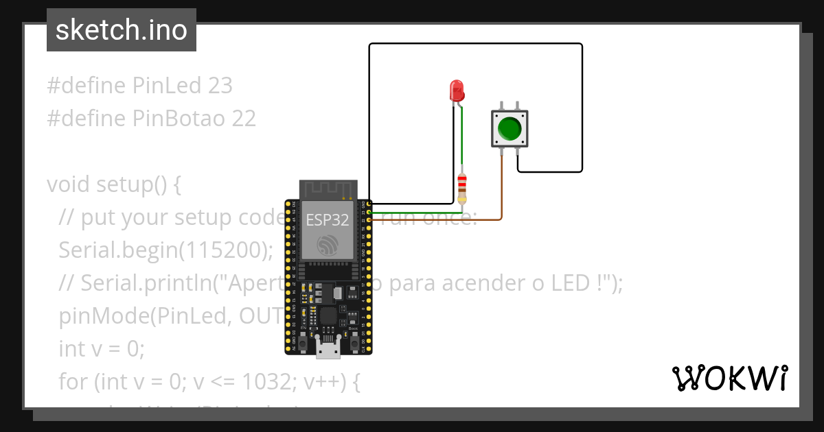 LED_INTENSIDADE - Wokwi ESP32, STM32, Arduino Simulator