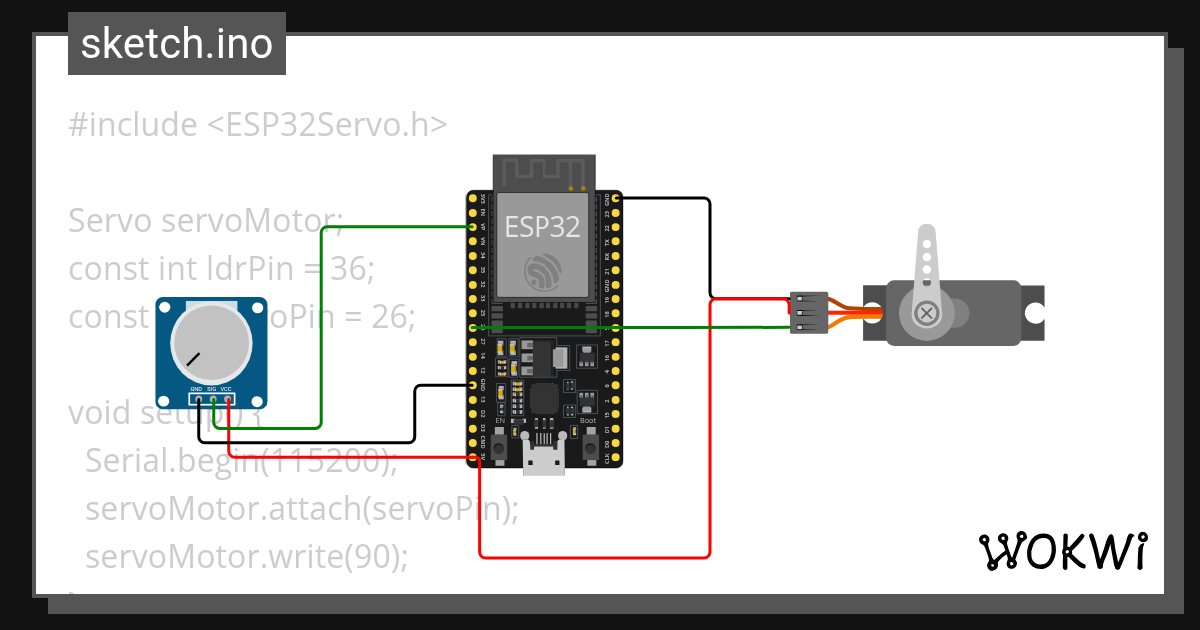 Serví Potenciometro Wokwi Esp32 Stm32 Arduino Simulator 