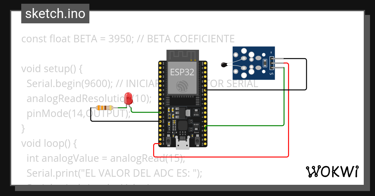 Sensor Analógico Temperatura Wokwi Esp32 Stm32 Arduino Simulator 3276