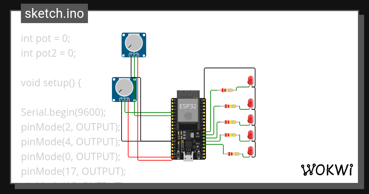POTENCIOMETRO - Wokwi ESP32, STM32, Arduino Simulator
