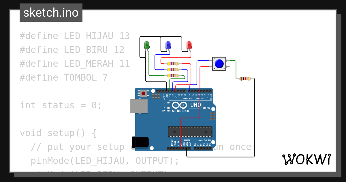 Praktek Nyalain Lampu Fahri 9b Wokwi Esp32 Stm32 Arduino Simulator