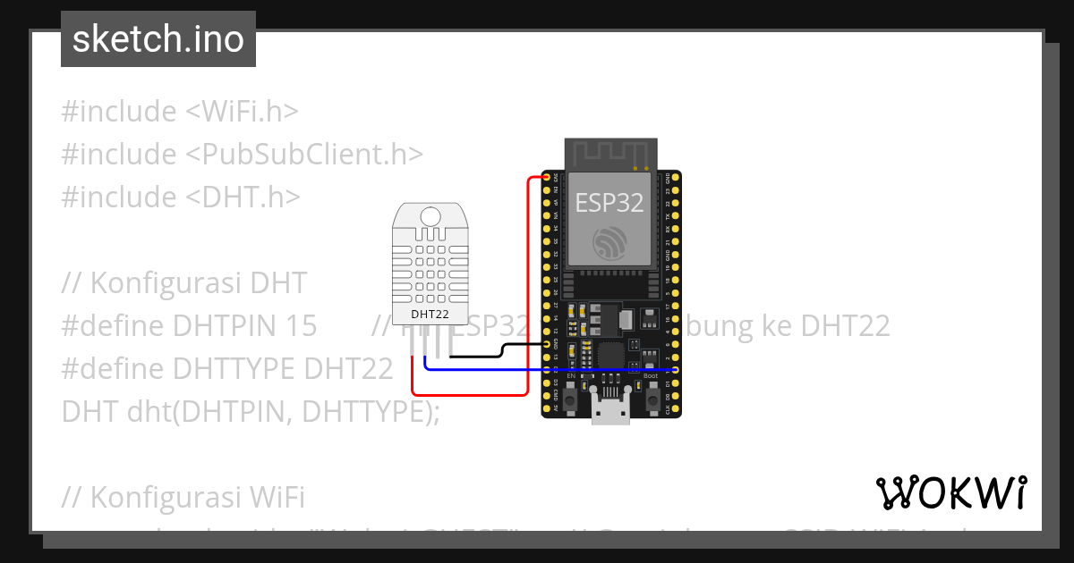 DHT MQTT_HiveMQ - Wokwi ESP32, STM32, Arduino Simulator