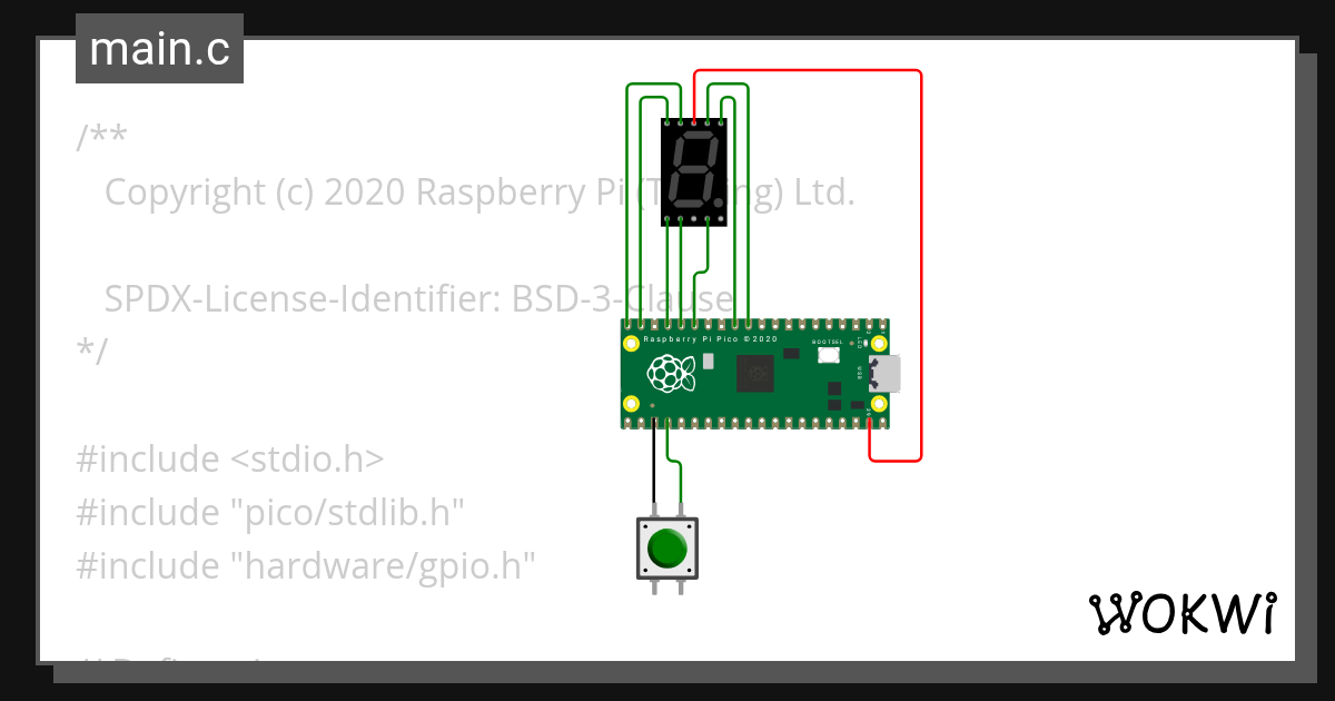 Pi Pico (SDK) - Segment Display Task Copy - Wokwi ESP32, STM32, Arduino Simulator