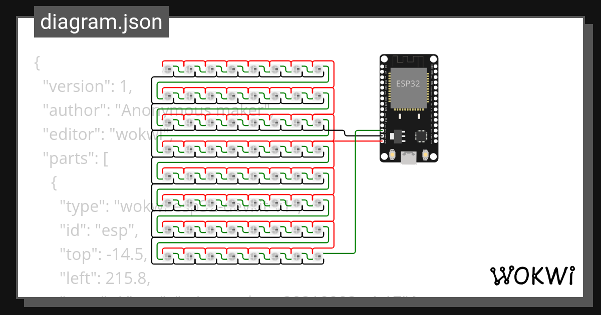 NeoPixel_8*8 ESP32 - Wokwi ESP32, STM32, Arduino Simulator