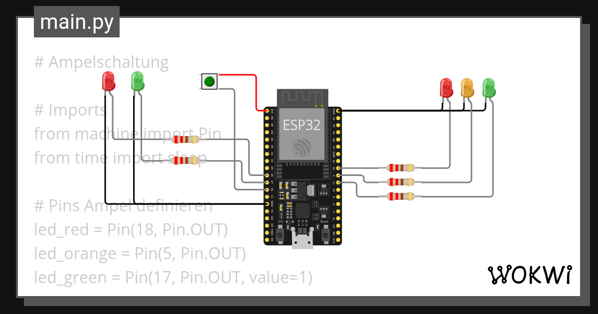Ampel - Wokwi ESP32, STM32, Arduino Simulator