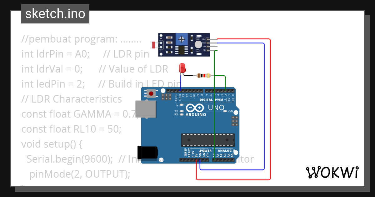 Sensor Ldr Dengan Led Copy Wokwi Esp32 Stm32 Arduino Simulator