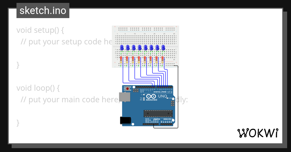 Moteto 8 LEDs - Aula Copy - Wokwi ESP32, STM32, Arduino Simulator Moteto 8 LEDs - Aula Copy - Wokwi ESP32, STM32, Arduino Simulator