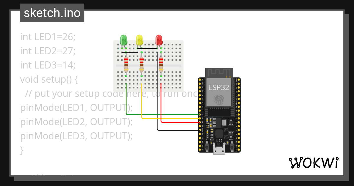 Semaforo - Wokwi ESP32, STM32, Arduino Simulator