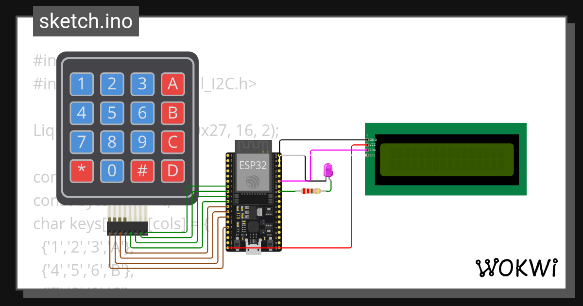 Keypad Wokwi Esp32 Stm32 Arduino Simulator